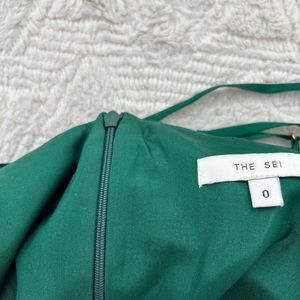 The Sei | Dresses | The Sei Green Silk Ruched Mini Dress | Poshmark